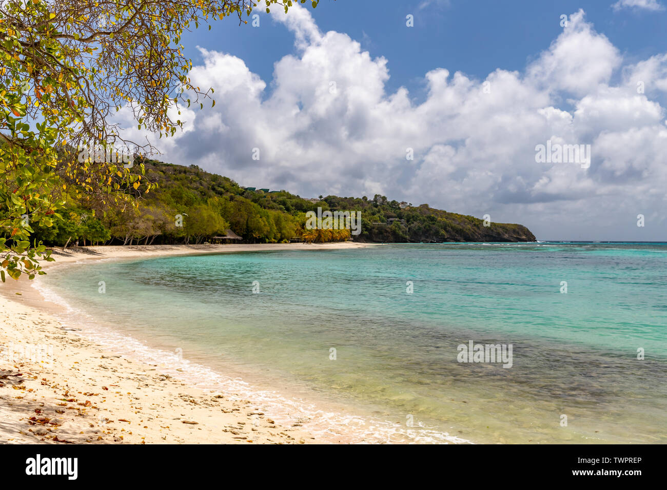 Saint Vincent and the Grenadines, Britannia bay beach, Mustique Stock ...