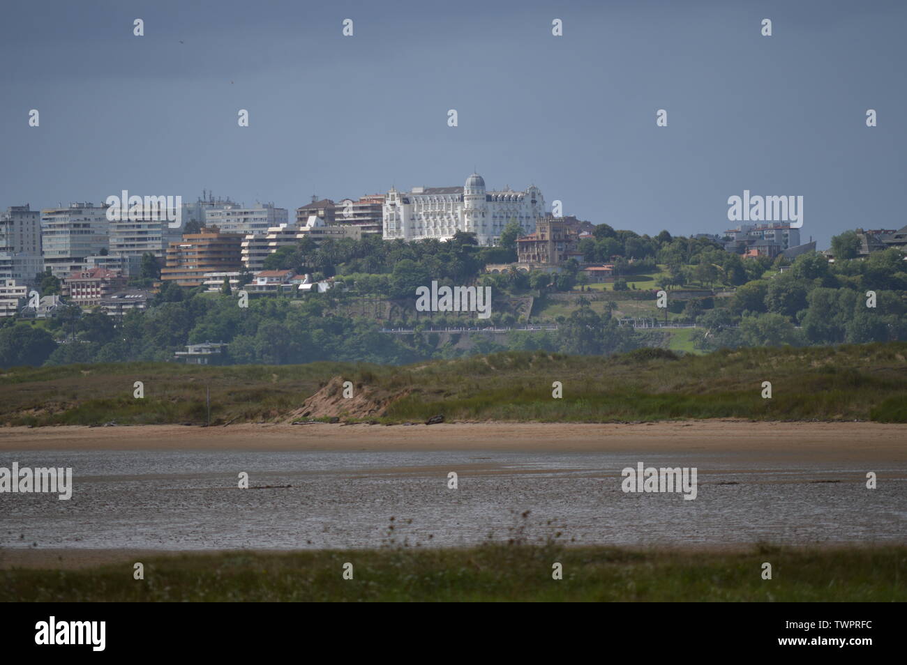 Beautiful Views Of The Buildings Of The Old Town Of Santander City From ...