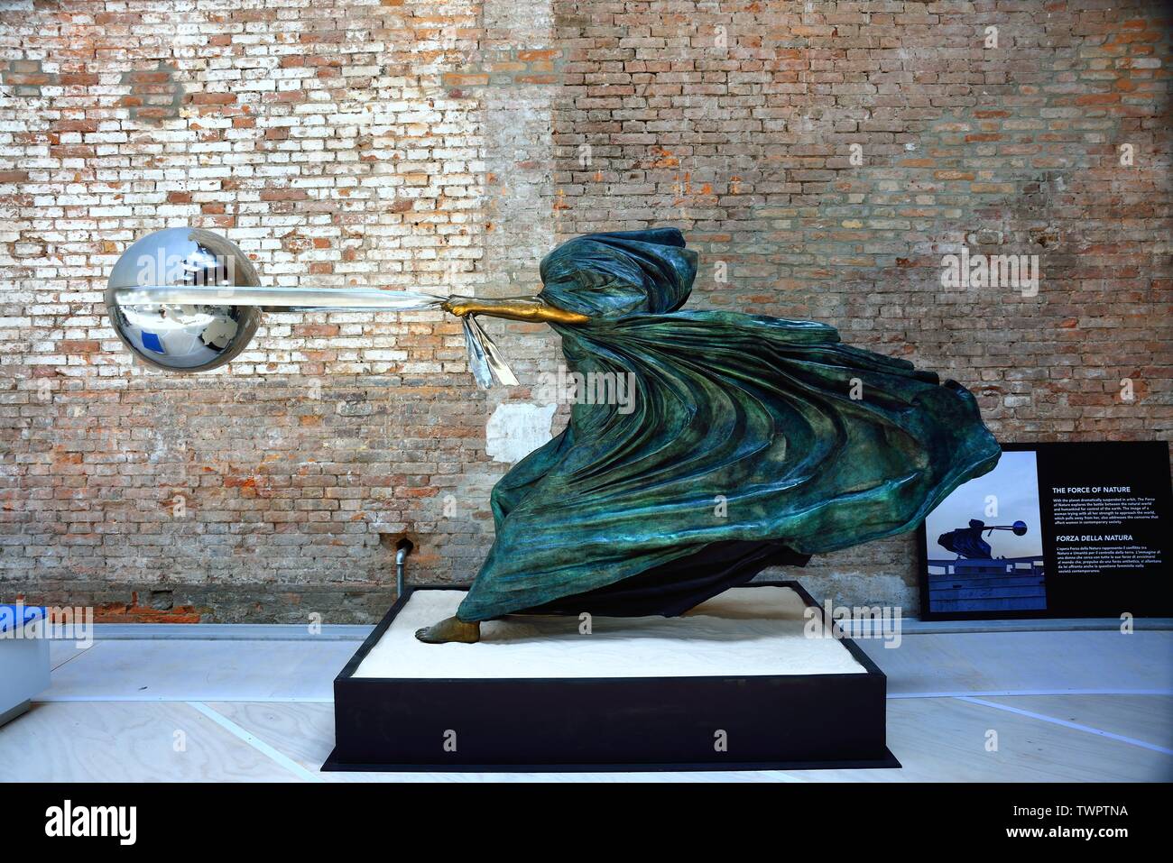 The sculptures of the Italian artistLorenzo Quinn in the Arsenale area ...