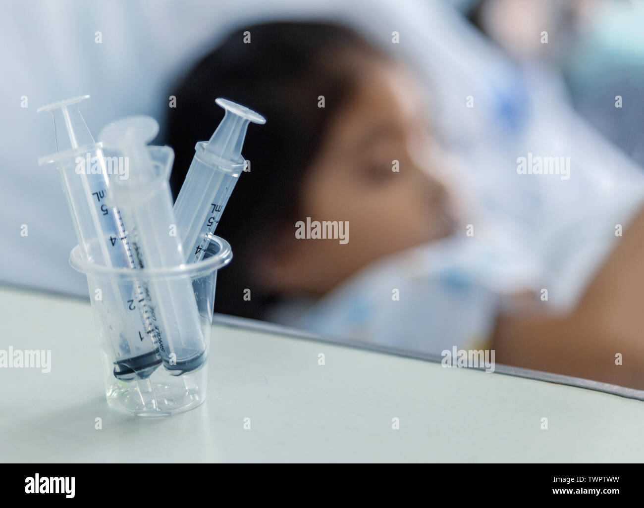 syringe pump medicine heal kid influenza flu illness. Hospital ...
