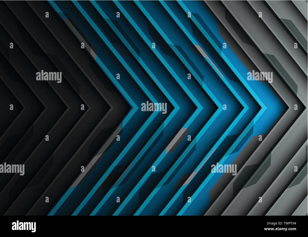 Abstract blue gray metal arrow pattern 3D design modern futuristic ...