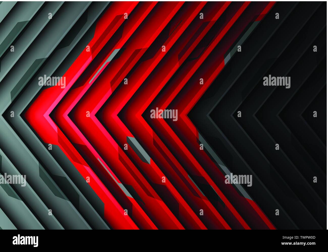 Abstract red gray metal arrow pattern 3D design modern futuristic ...