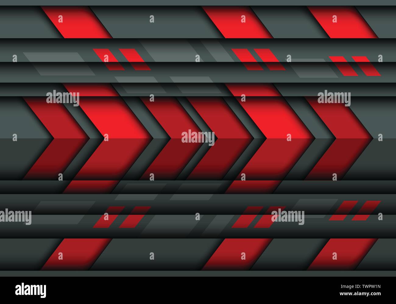 Abstract red gray arrow 3D pattern design modern futuristic technology ...