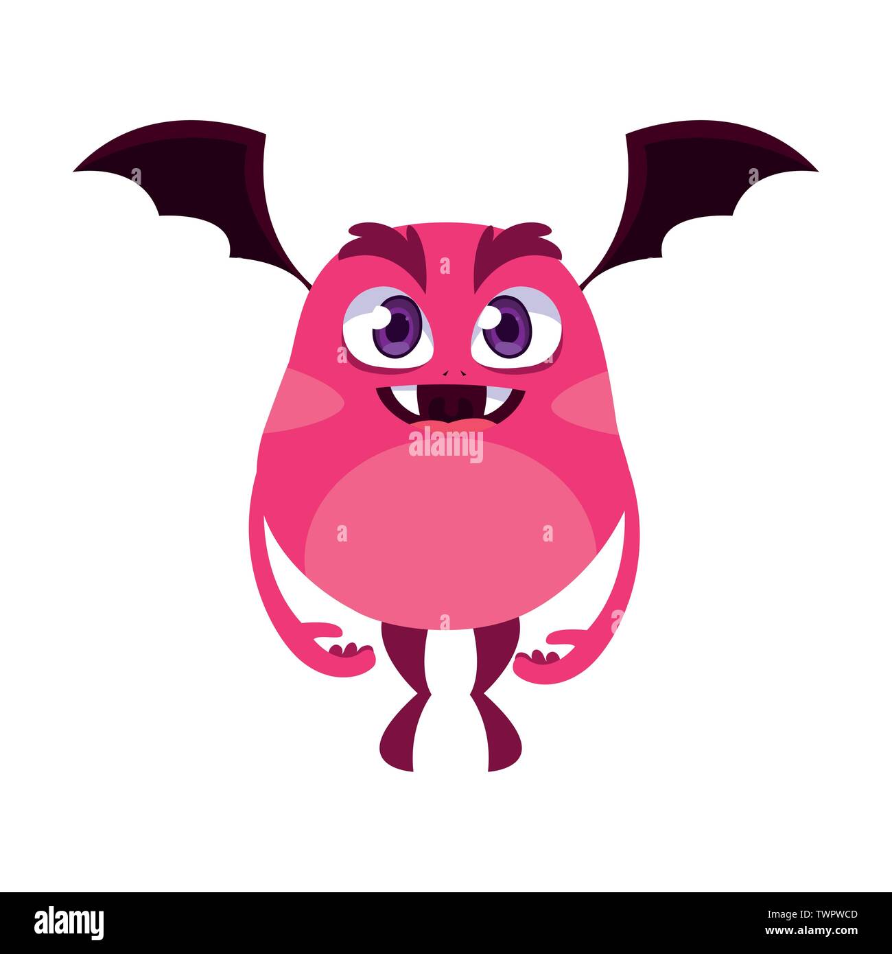 funny monster flying with wings character vector illustration design ...