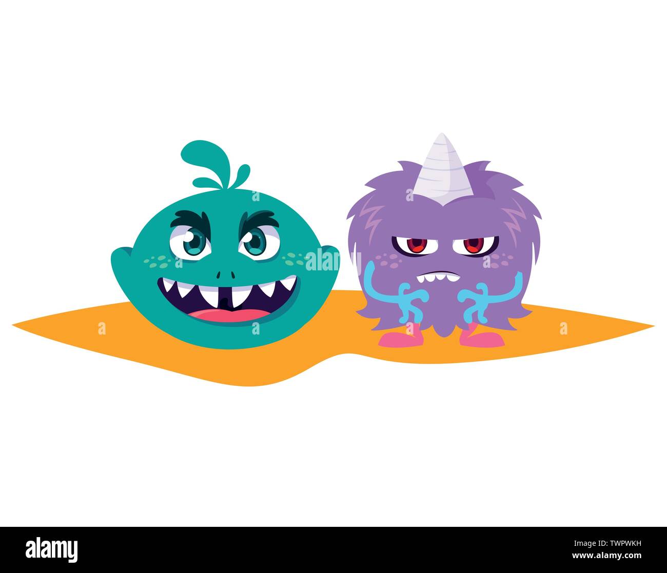 funny monsters comic characters colorful vector illustration design ...