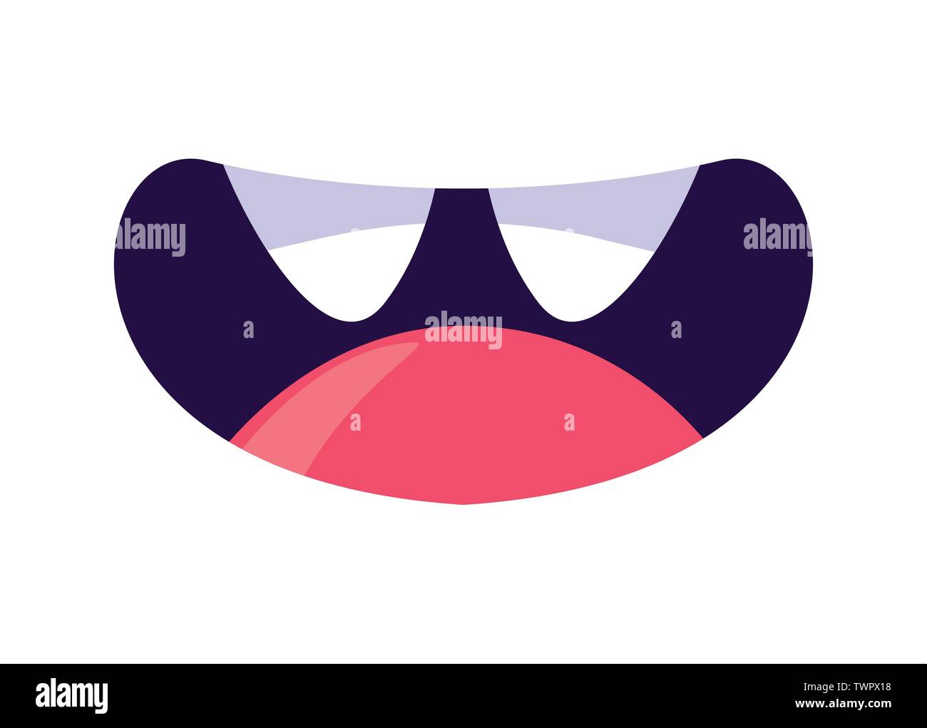 comic mouth with two teeth vector illustration design Stock Vector ...