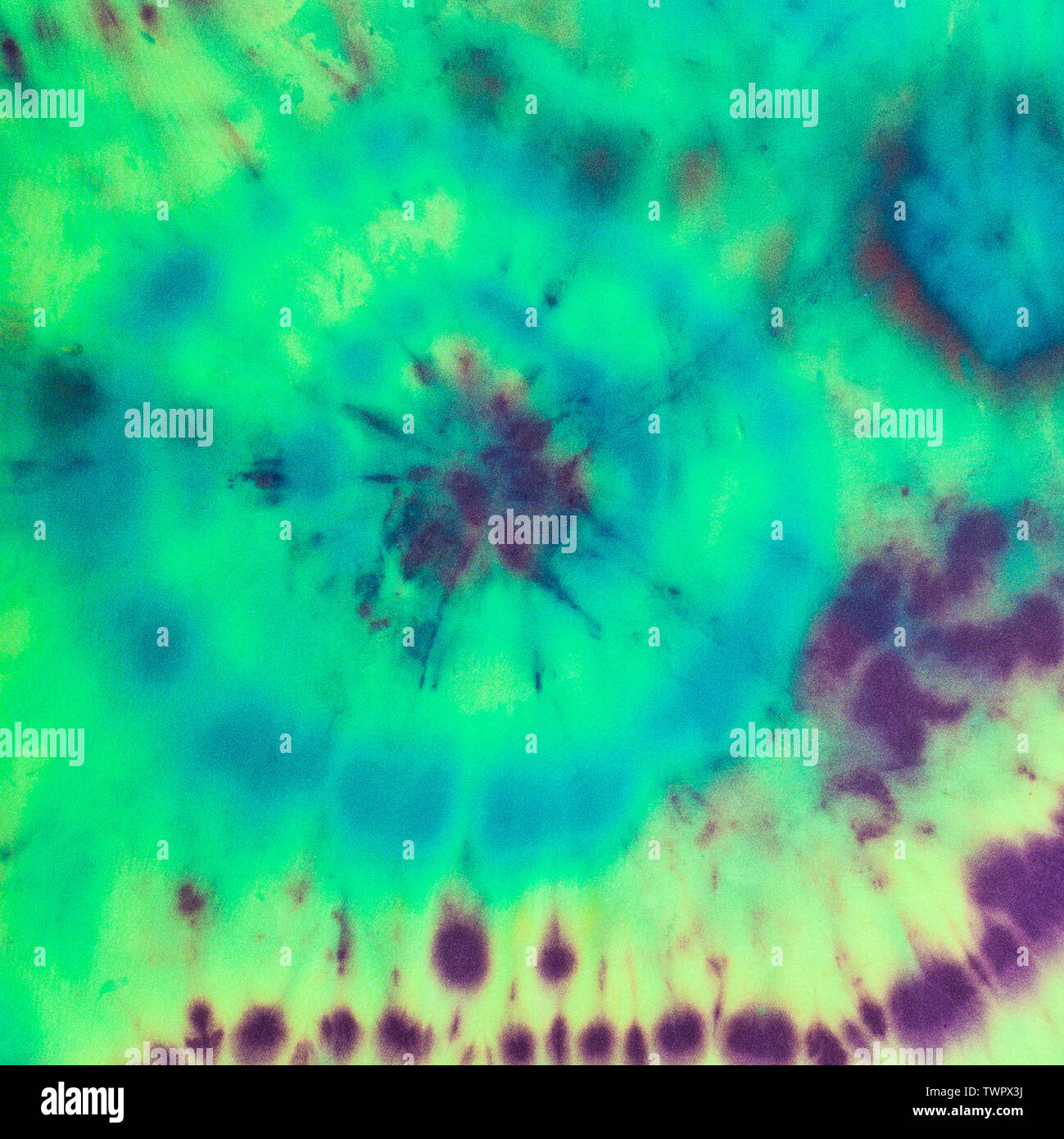 abstract stains in green background handpainted in cold Tie-dye batik ...