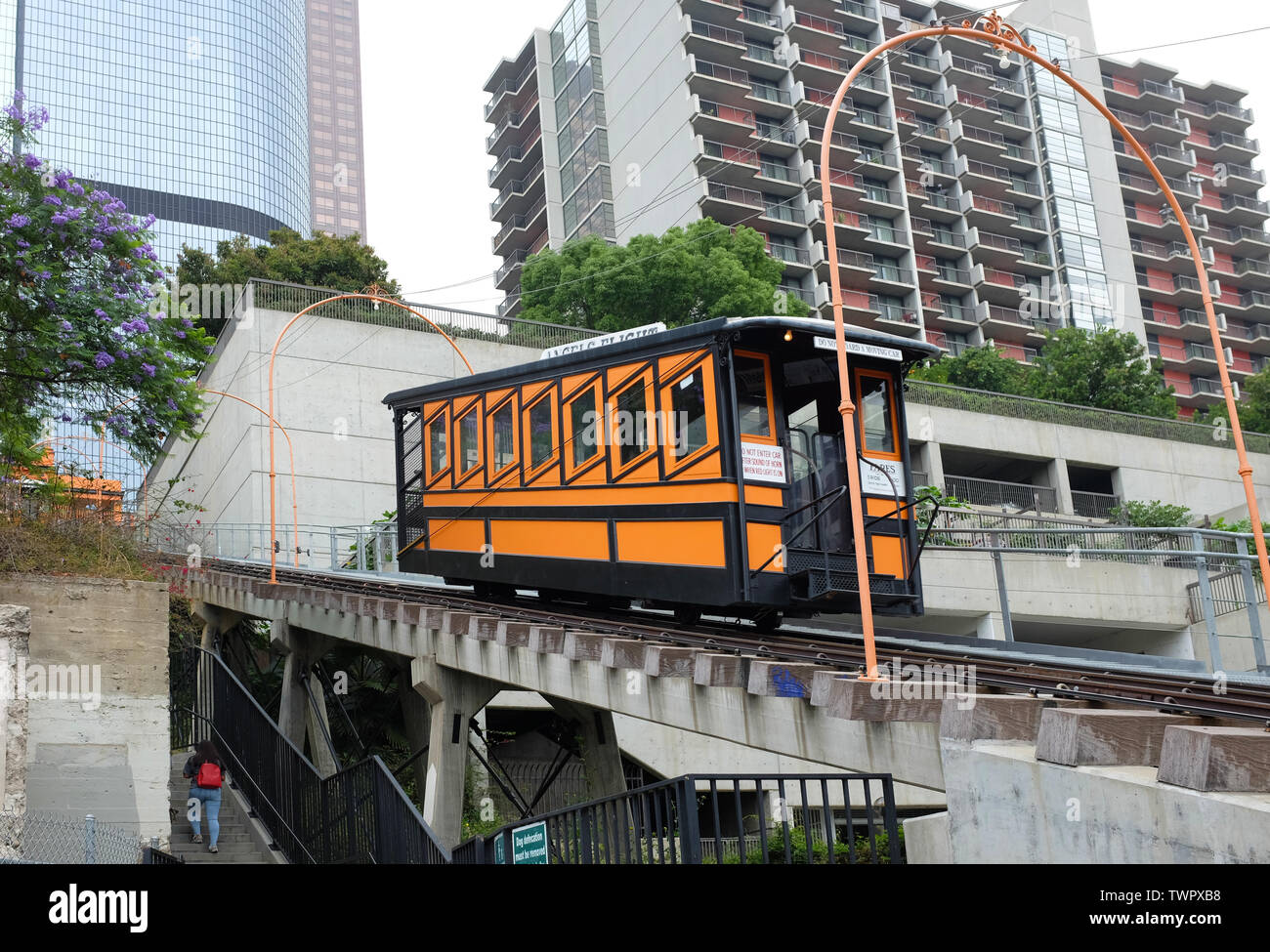 LOS ANGELES - CALIFORNIA: JUNE 18, 2019: Angels Flight is a landmark ...