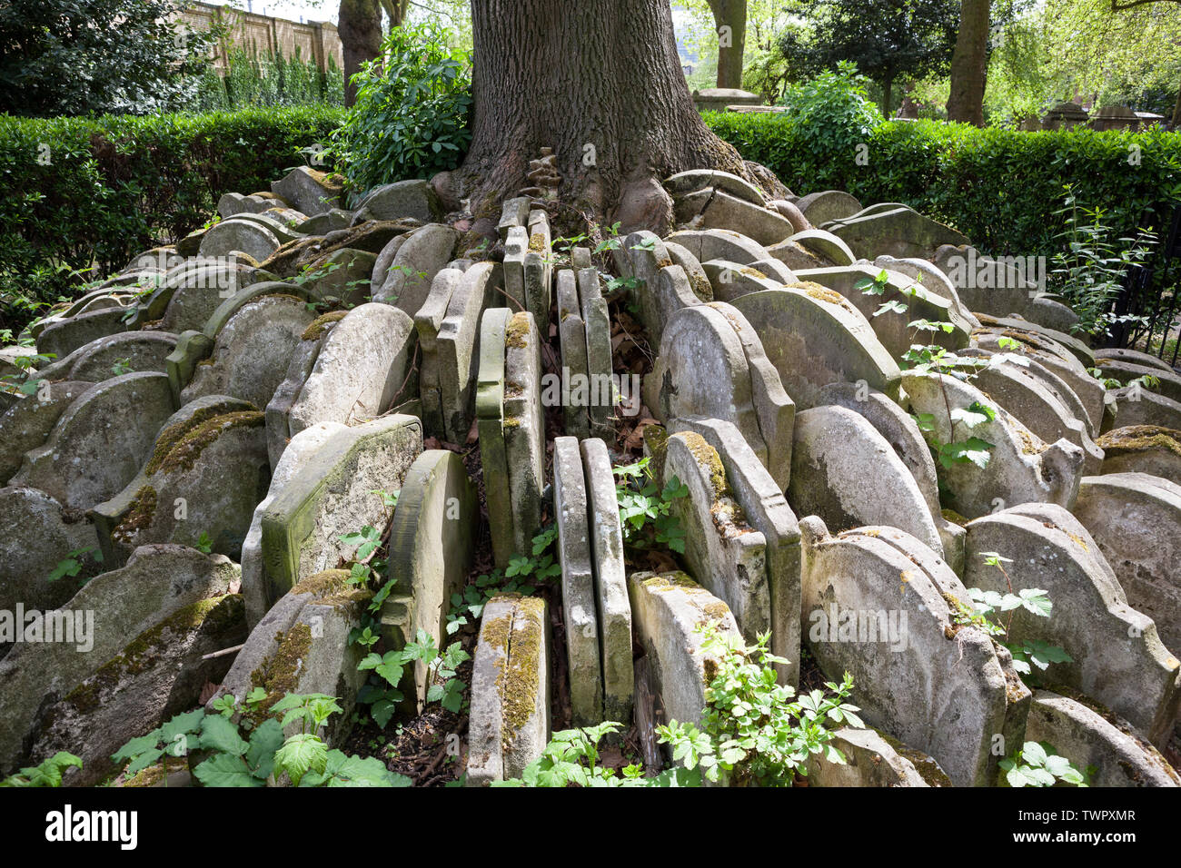 Graveyard headstones gravestones st pancras old church hi-res stock ...