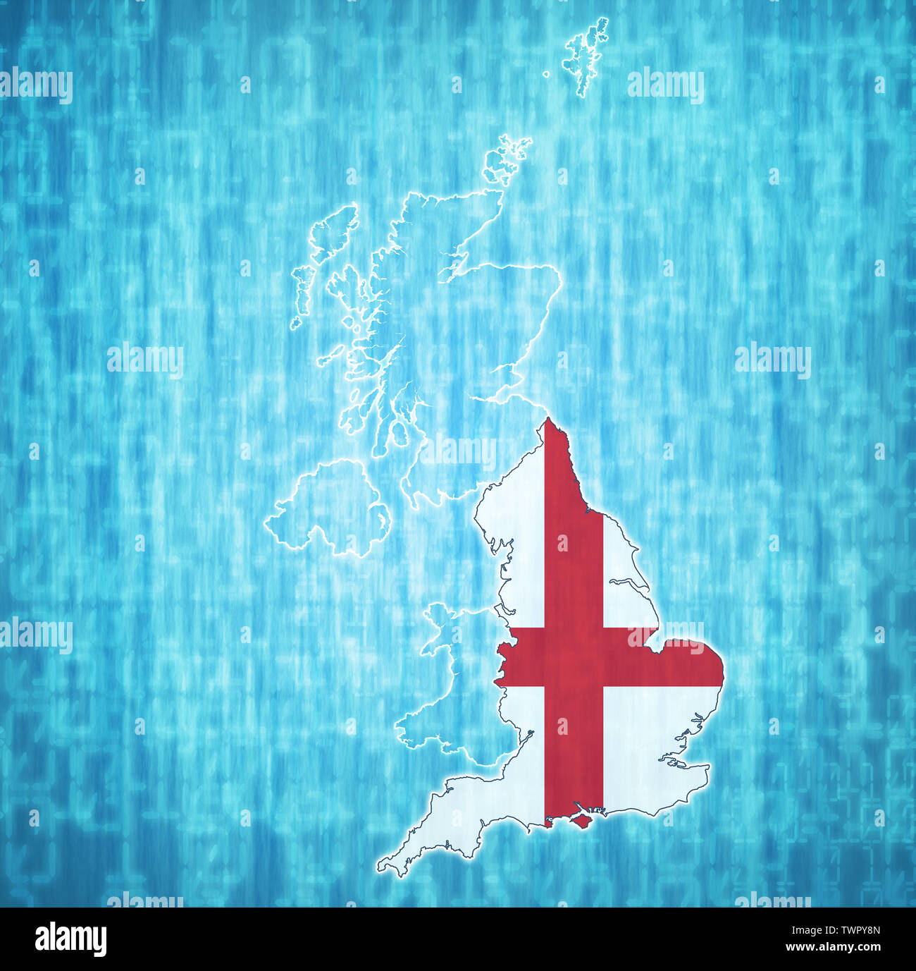flag of England on political map of countries belonging to United ...