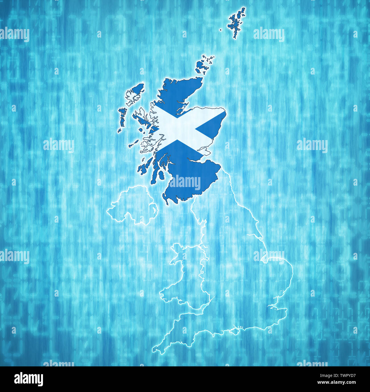 flag of Scotland on political map of countries belonging to United ...