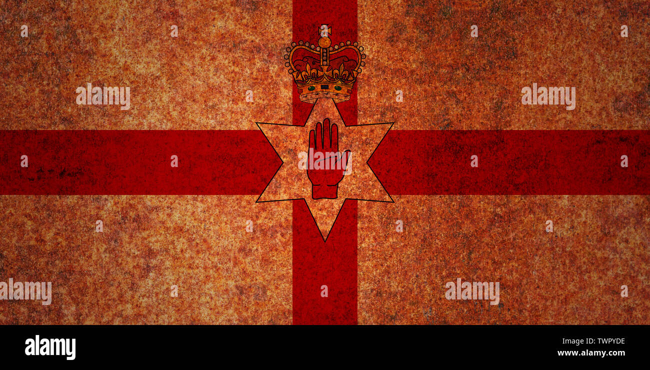old vintage Ulster Banner flag of Northern Ireland Stock Photo - Alamy
