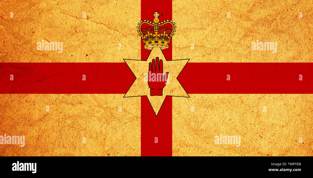 old vintage Ulster Banner flag of Northern Ireland Stock Photo - Alamy