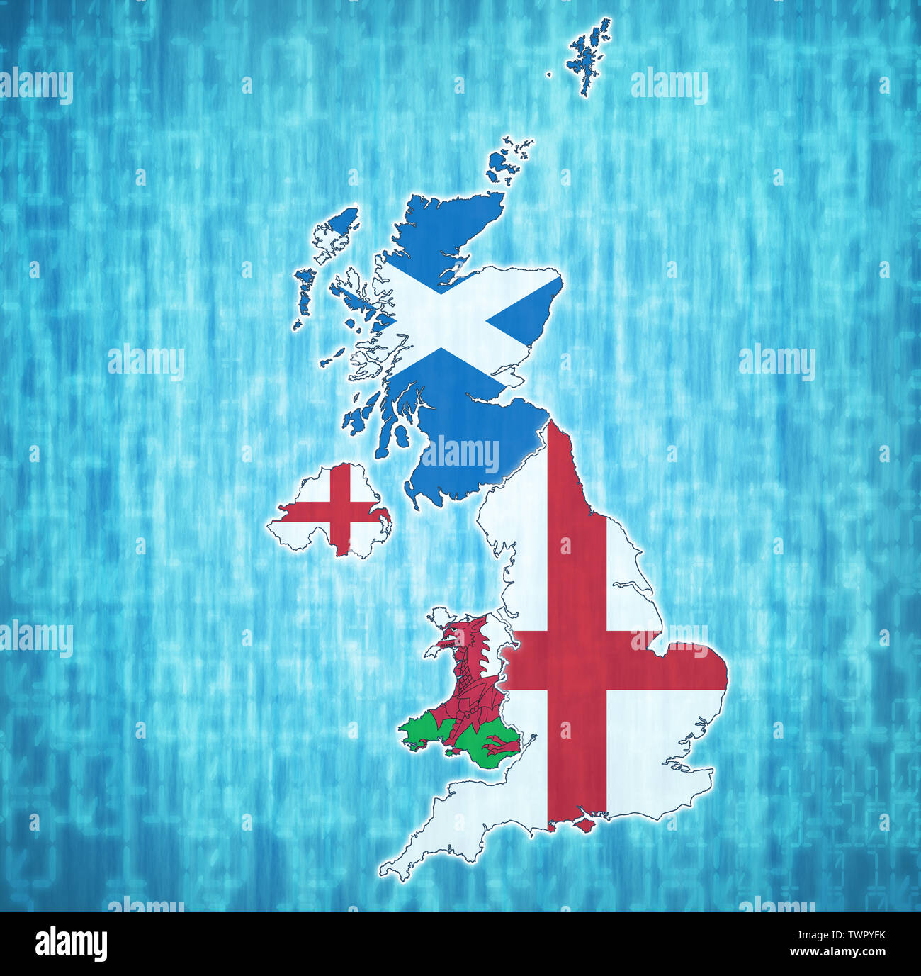 political map with flags and territories of countries belonging to ...