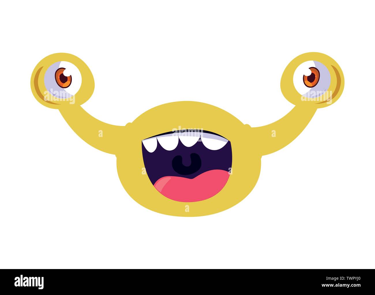 funny monster with bulging eyes comic character vector illustration ...