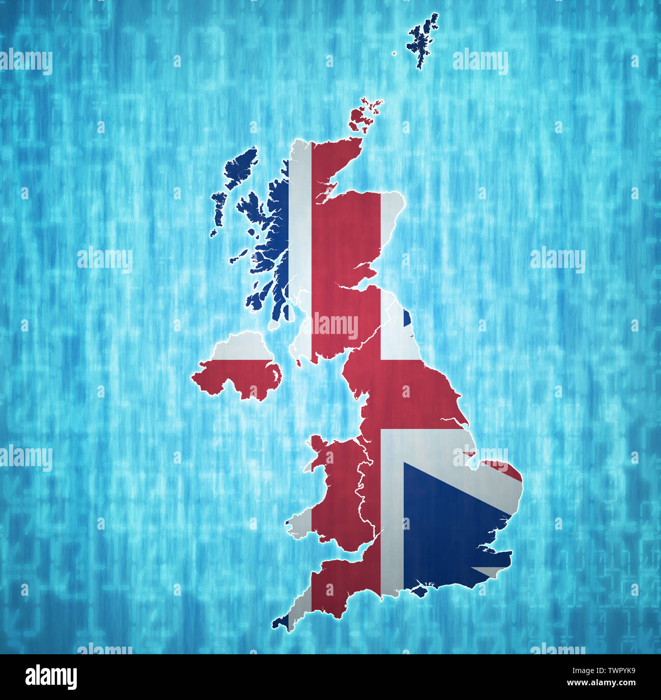 flag of uk on political map of great britain with countries belonging ...