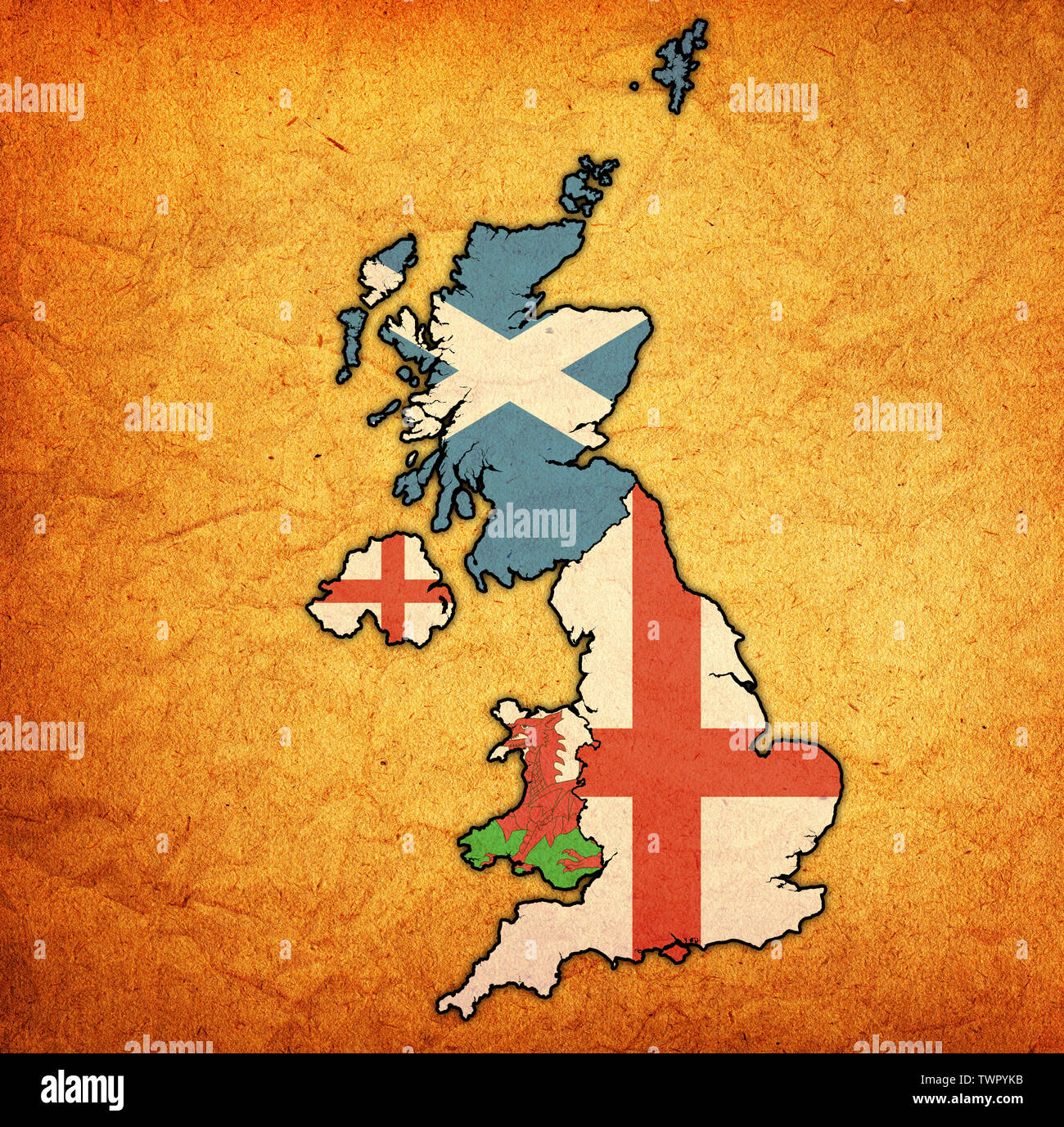 political map with flags and territories of countries belonging to ...