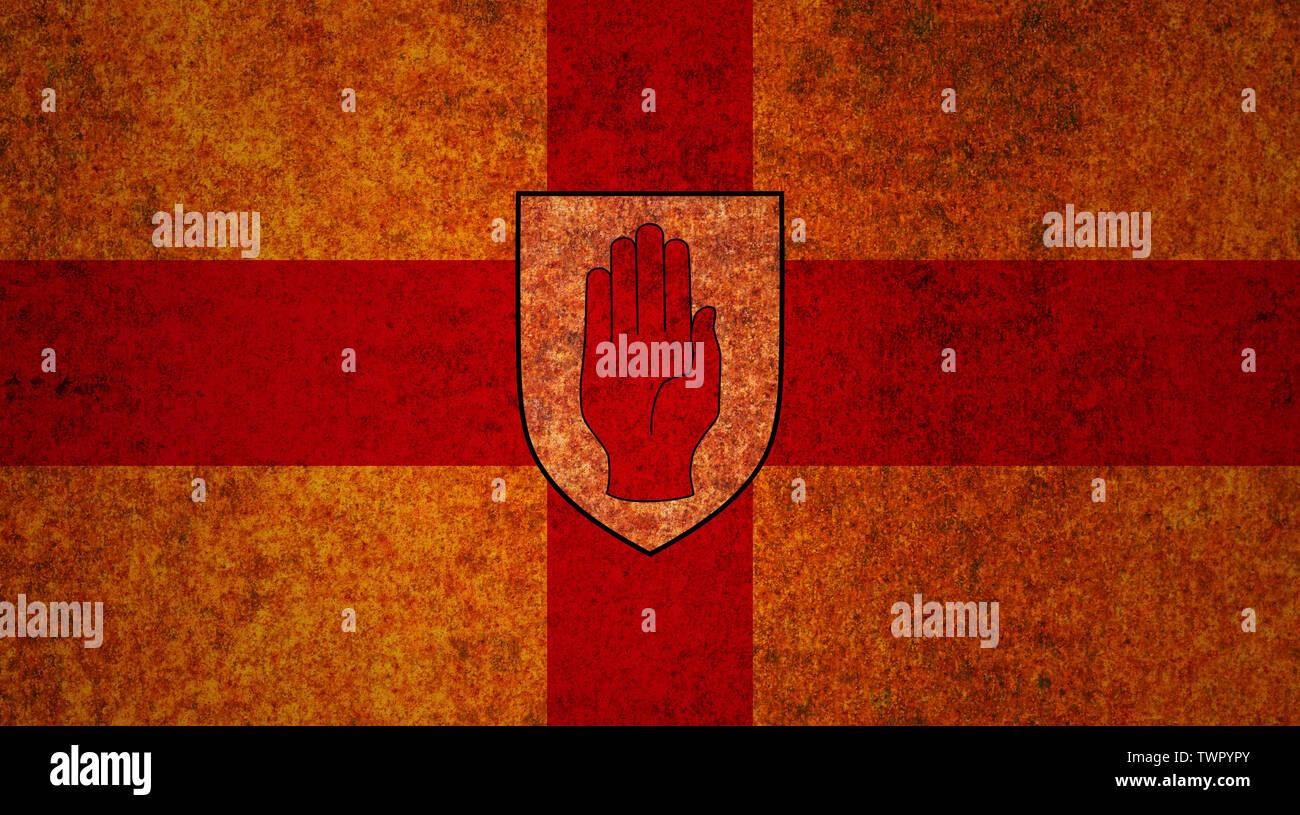 old vintage flag Ulster region of Northern Ireland Stock Photo - Alamy
