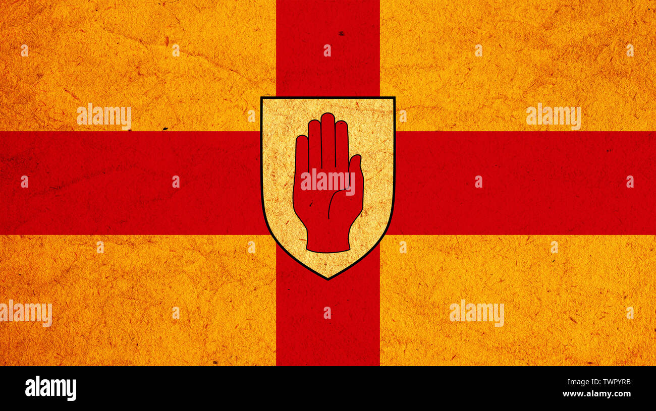 old vintage flag Ulster region of Northern Ireland Stock Photo - Alamy