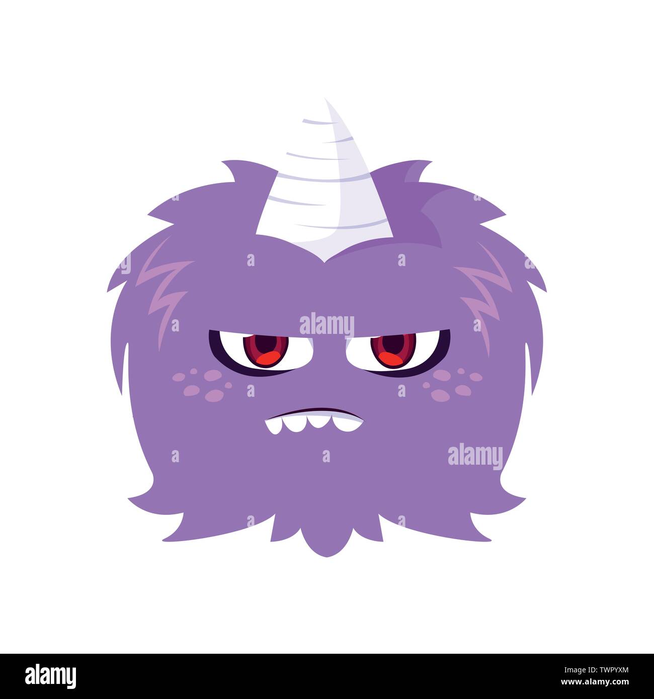 funny monster with horn comic character vector illustration design ...