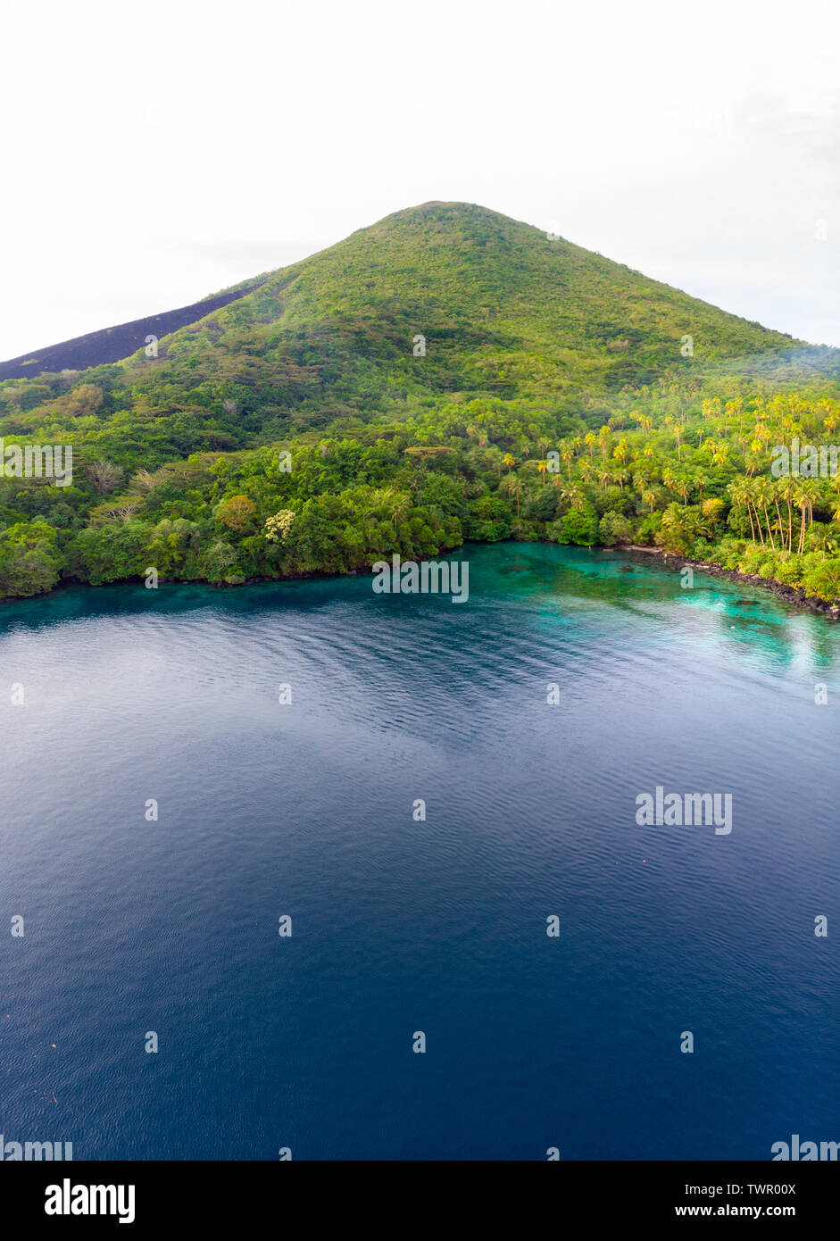 Aerial view Banda Islands Moluccas archipelago Indonesia, Pulau Gunung ...