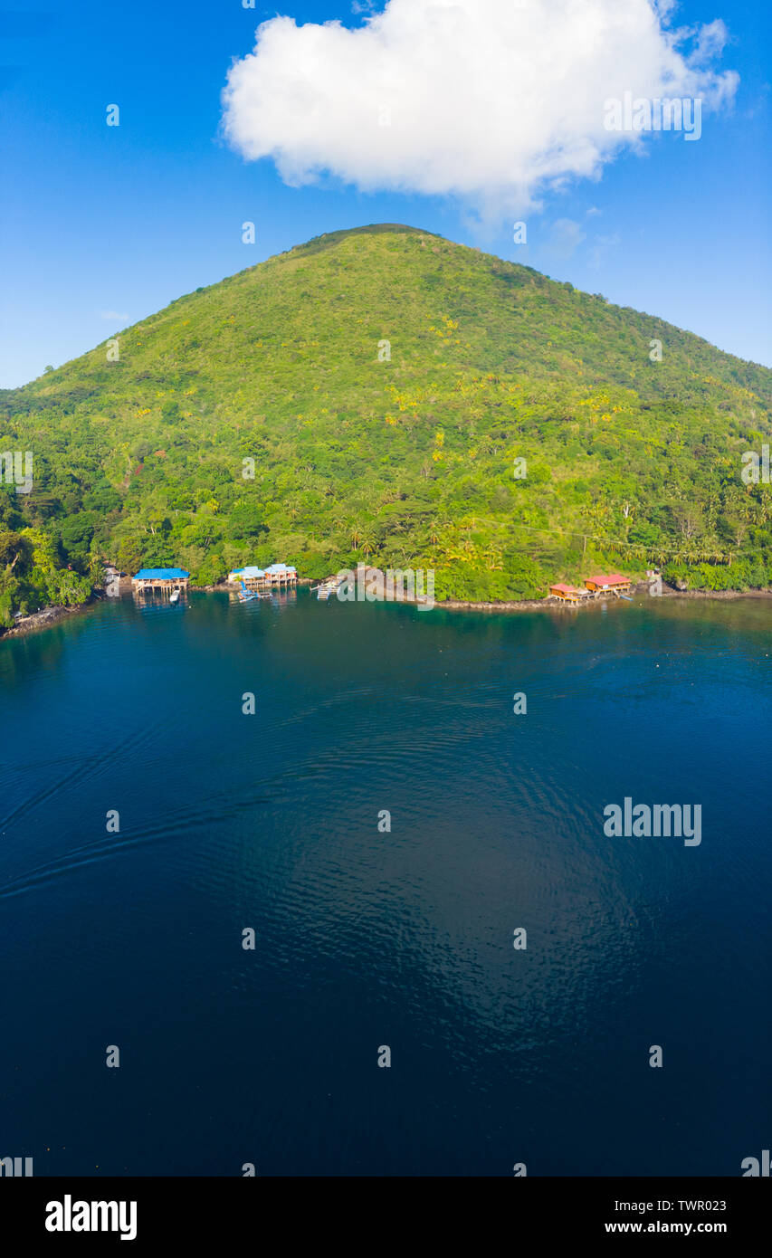 Aerial view Banda Islands Moluccas archipelago Indonesia, Pulau Gunung ...