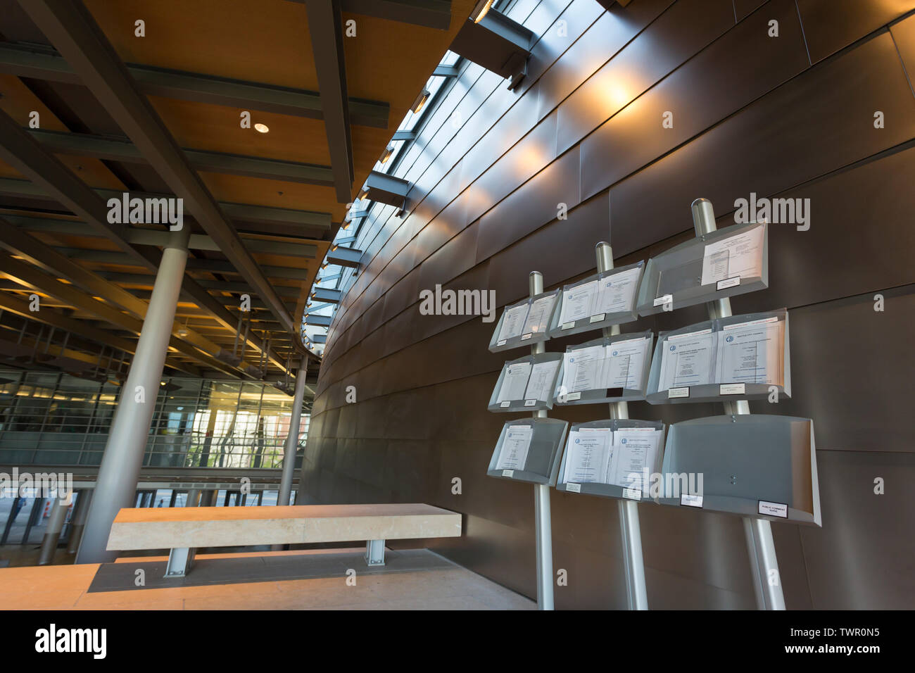 Seattle City Council Agendas posted in the lobby of Seattle City Hall ...