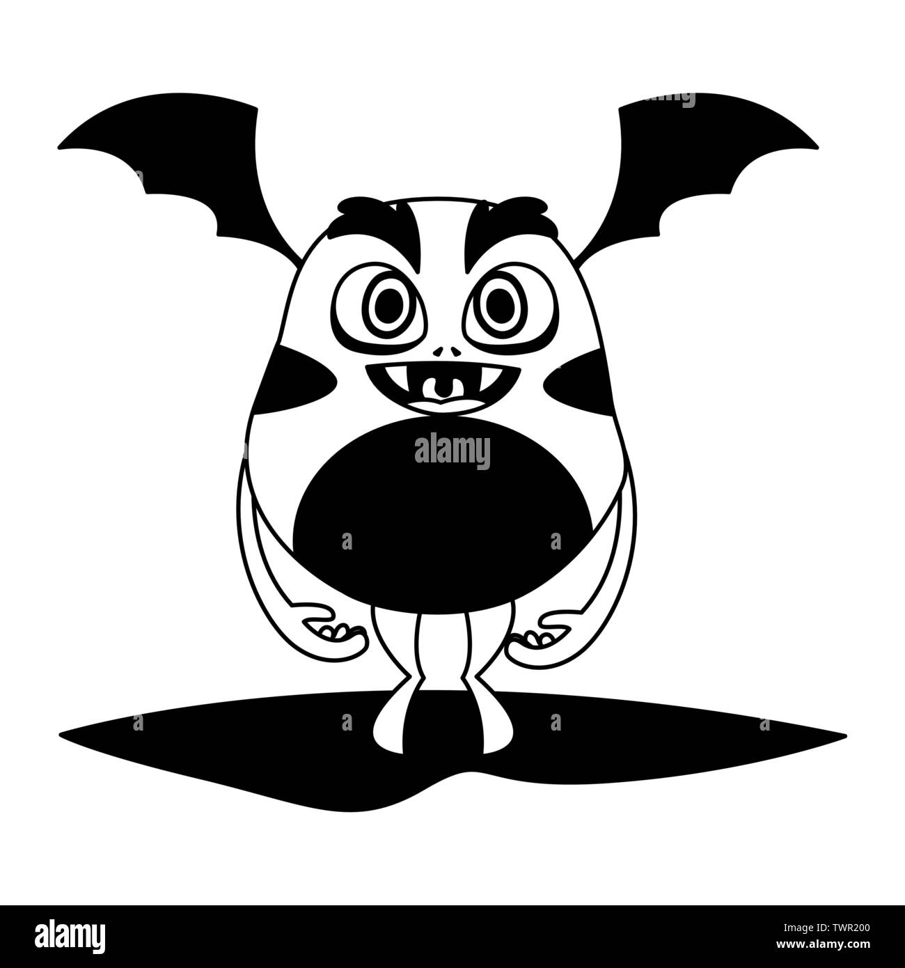 funny monster flying with wings character vector illustration design ...