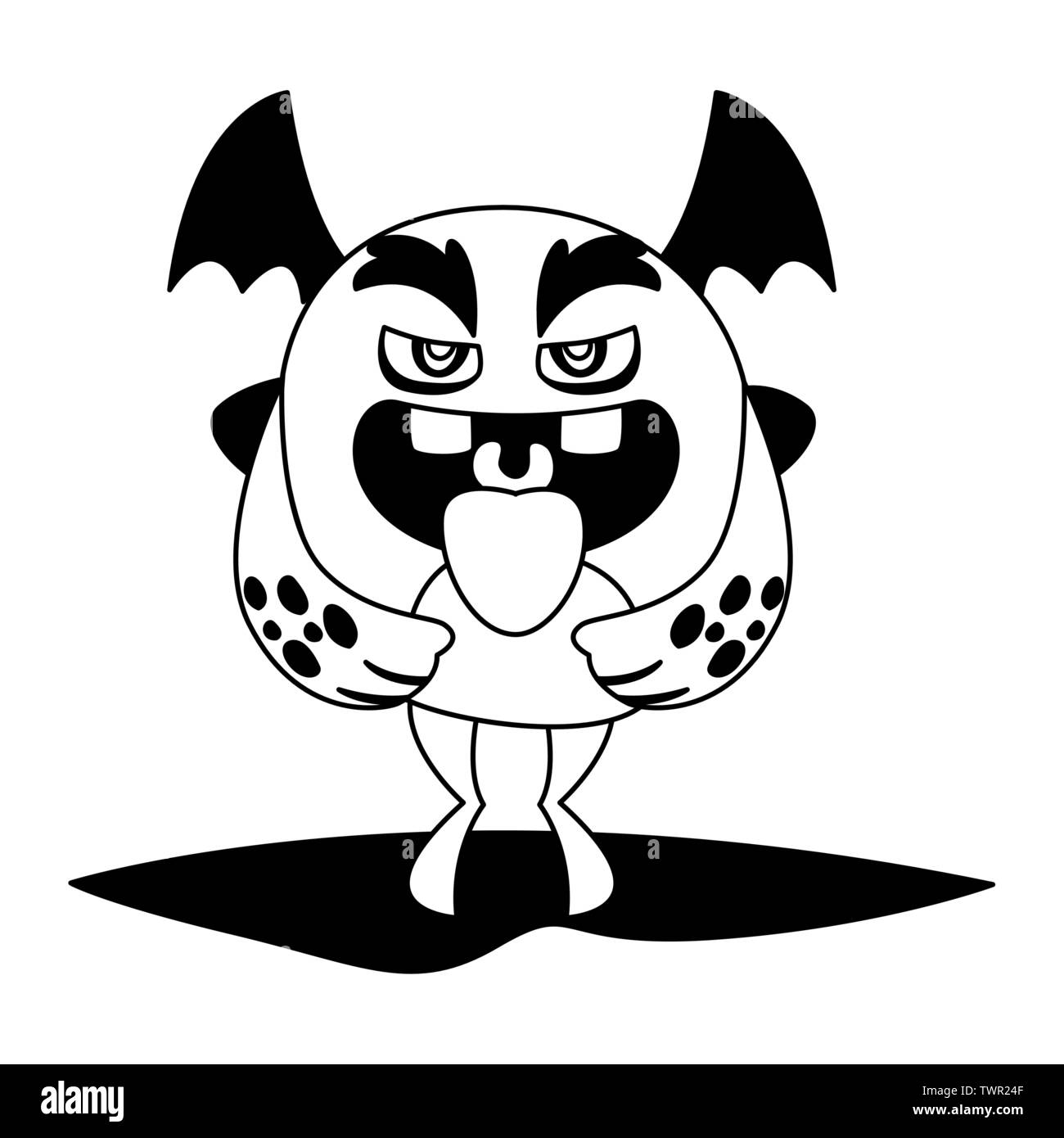 funny monster flying with wings character vector illustration design ...