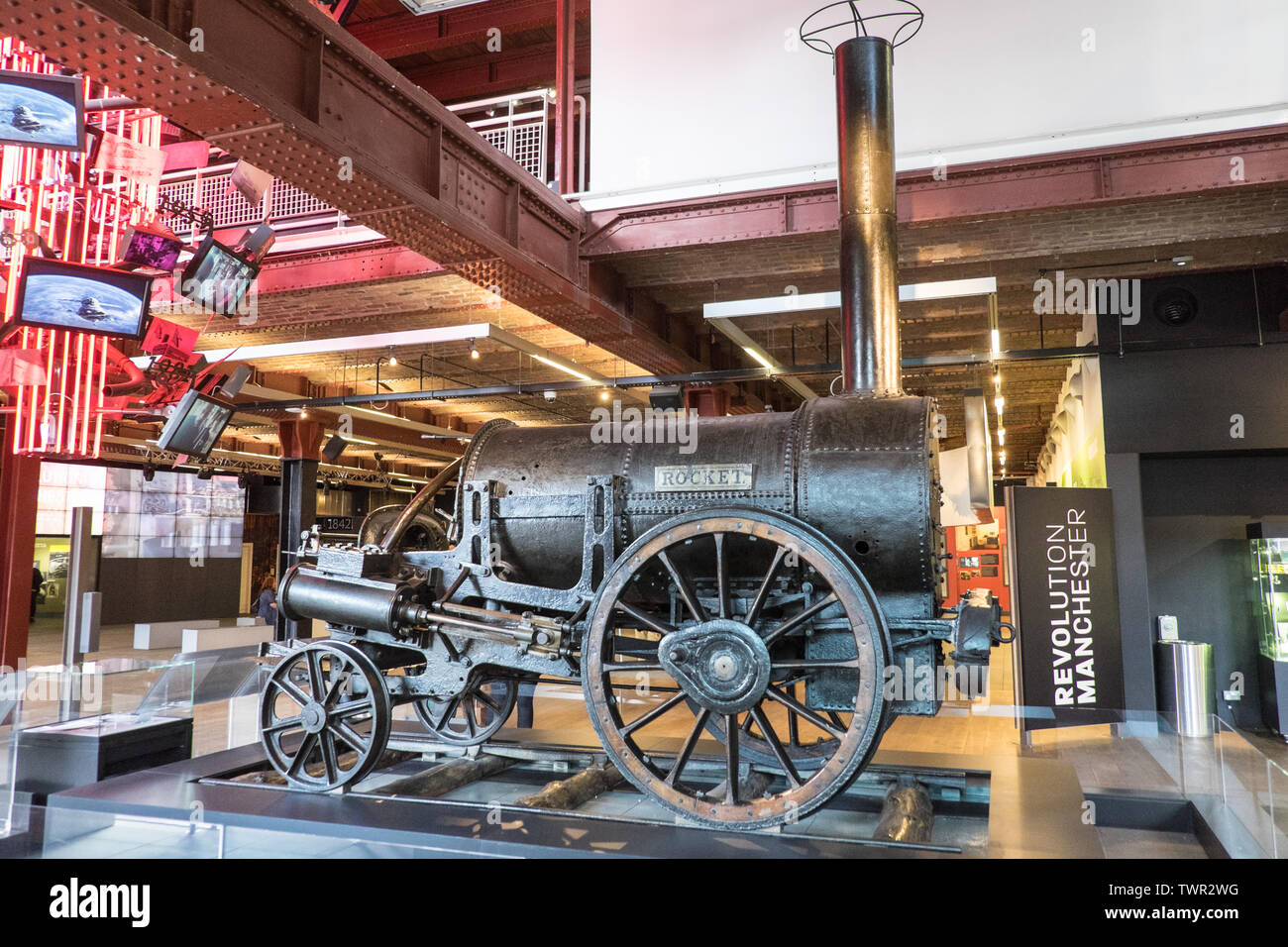Interior,inside,Science+Industry Museum,famous,The Rocket,Rocket,train ...