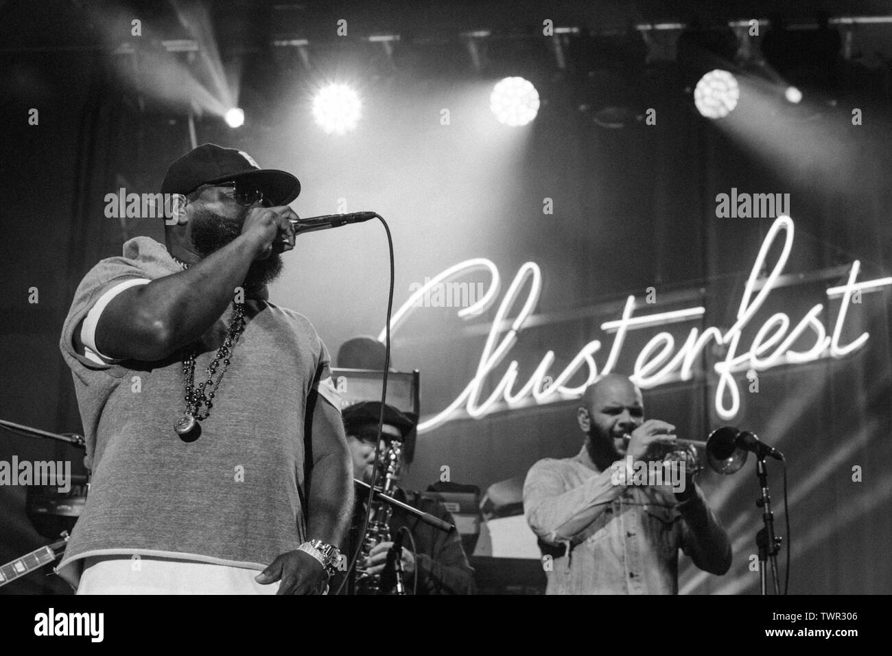SAN FRANCISCO, CA - June 21: (L - R) Black Thought, David Guy, Iam ...