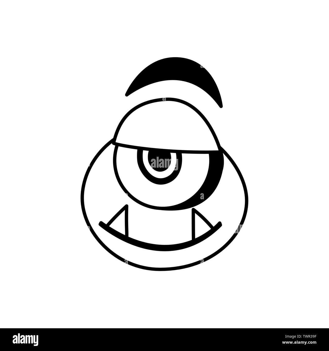 funny monster comic character avatar vector illustration design Stock ...