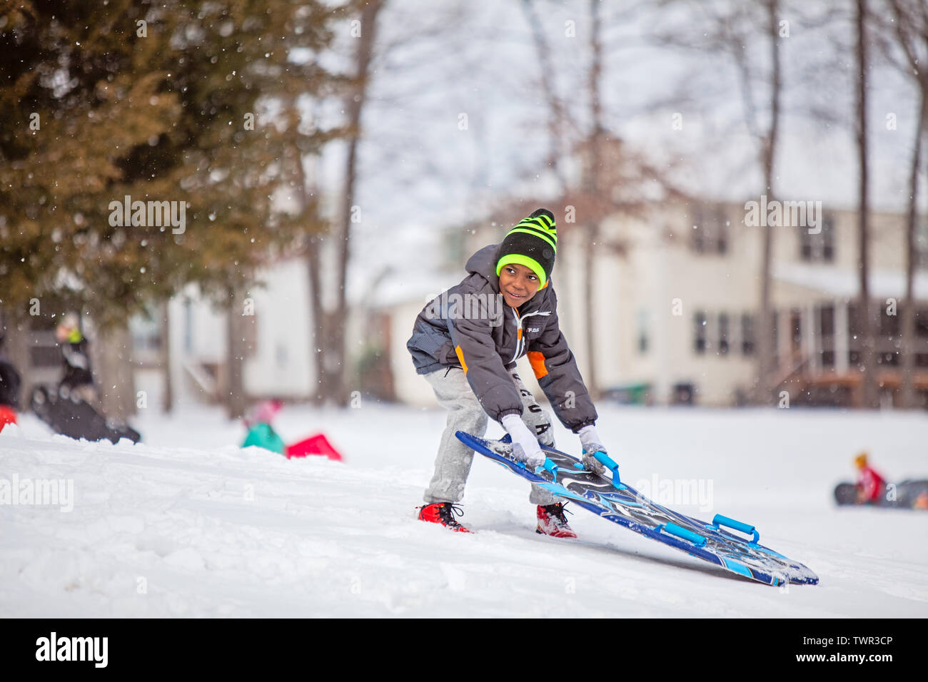 Pulling a sled in the snow hi-res stock photography and images - Alamy