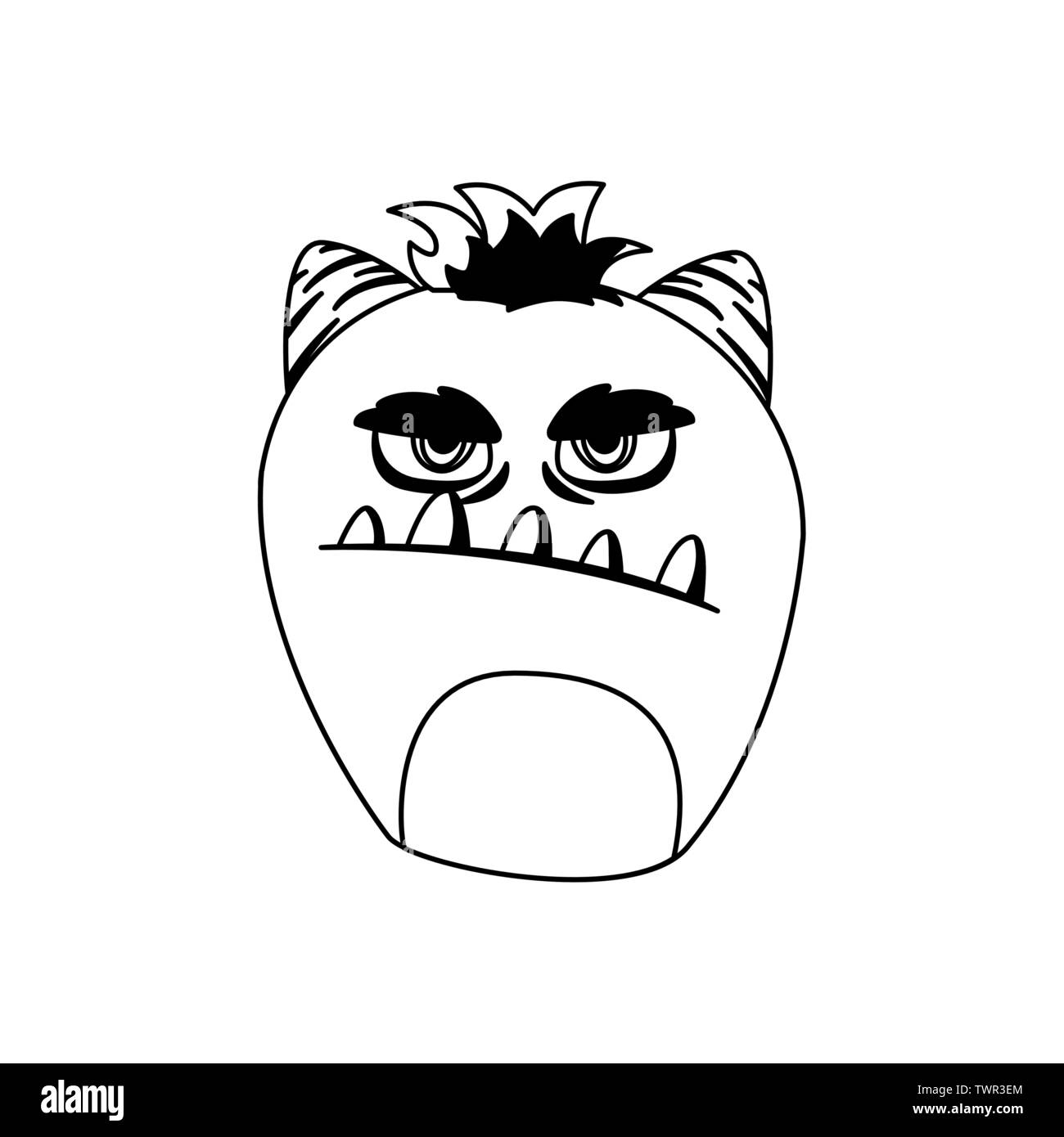 funny monster comic character avatar vector illustration design Stock ...