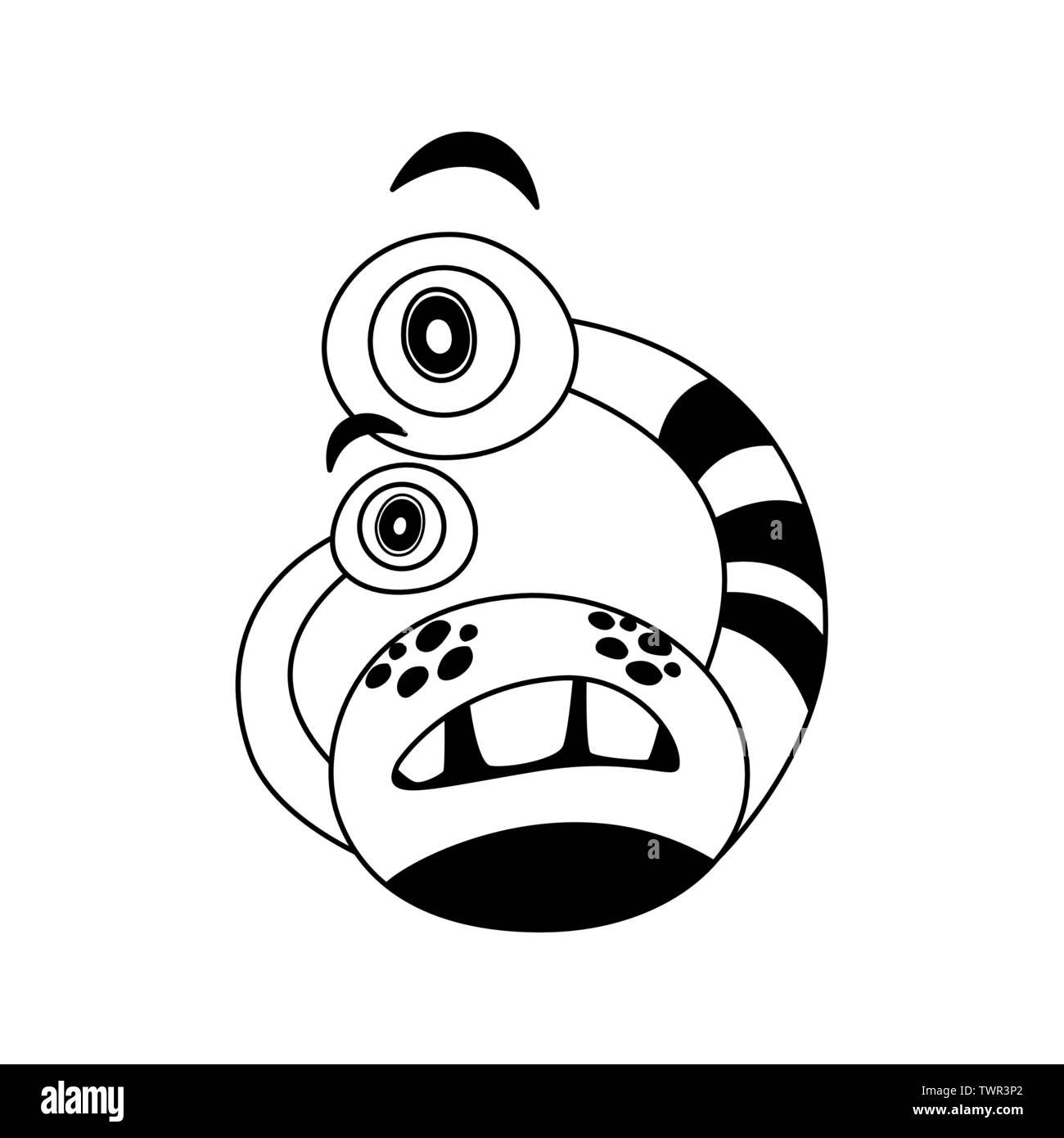 funny monster with bulging eyes comic character vector illustration ...