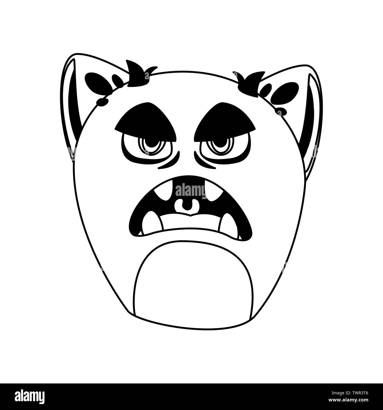 funny monster comic character avatar vector illustration design Stock ...