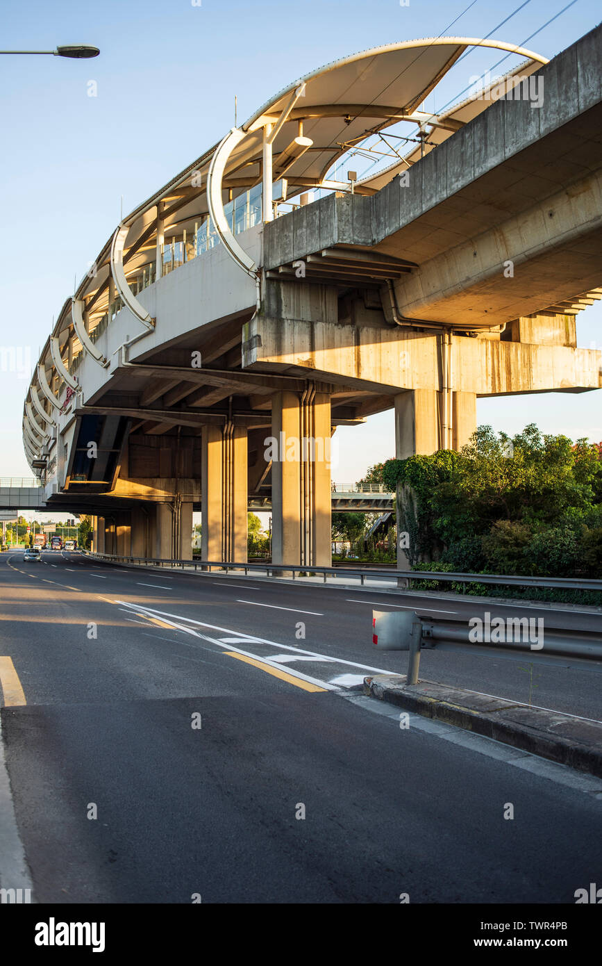 Metro station building in Baoshan District, Shanghai, China Stock Photo ...