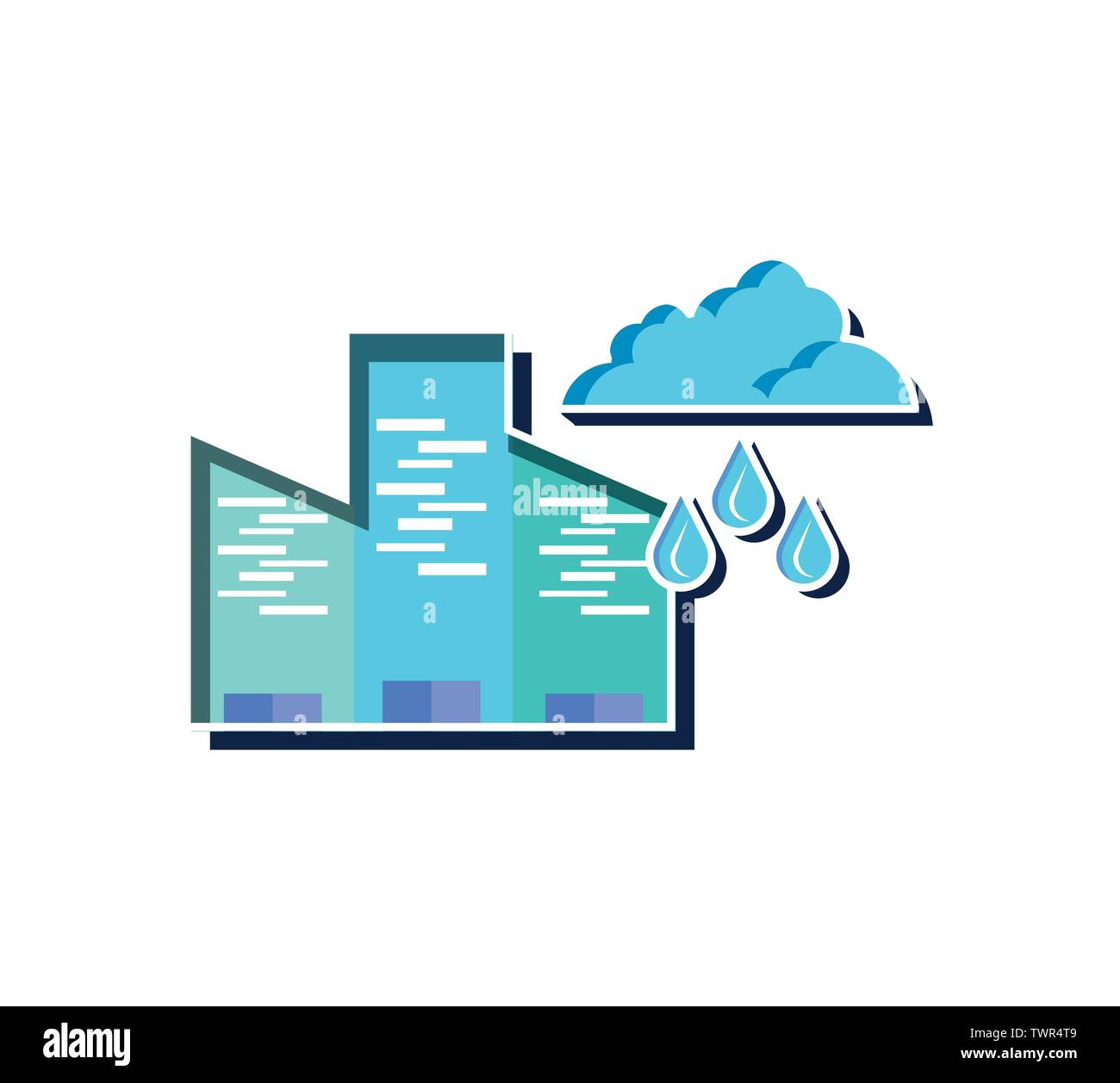 City and cloud design, Building architecture urban modern downtown and ...