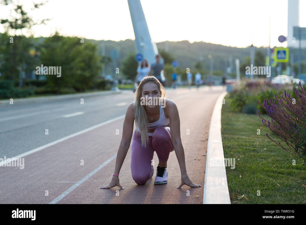Female runner sprinter hi-res stock photography and images - Alamy