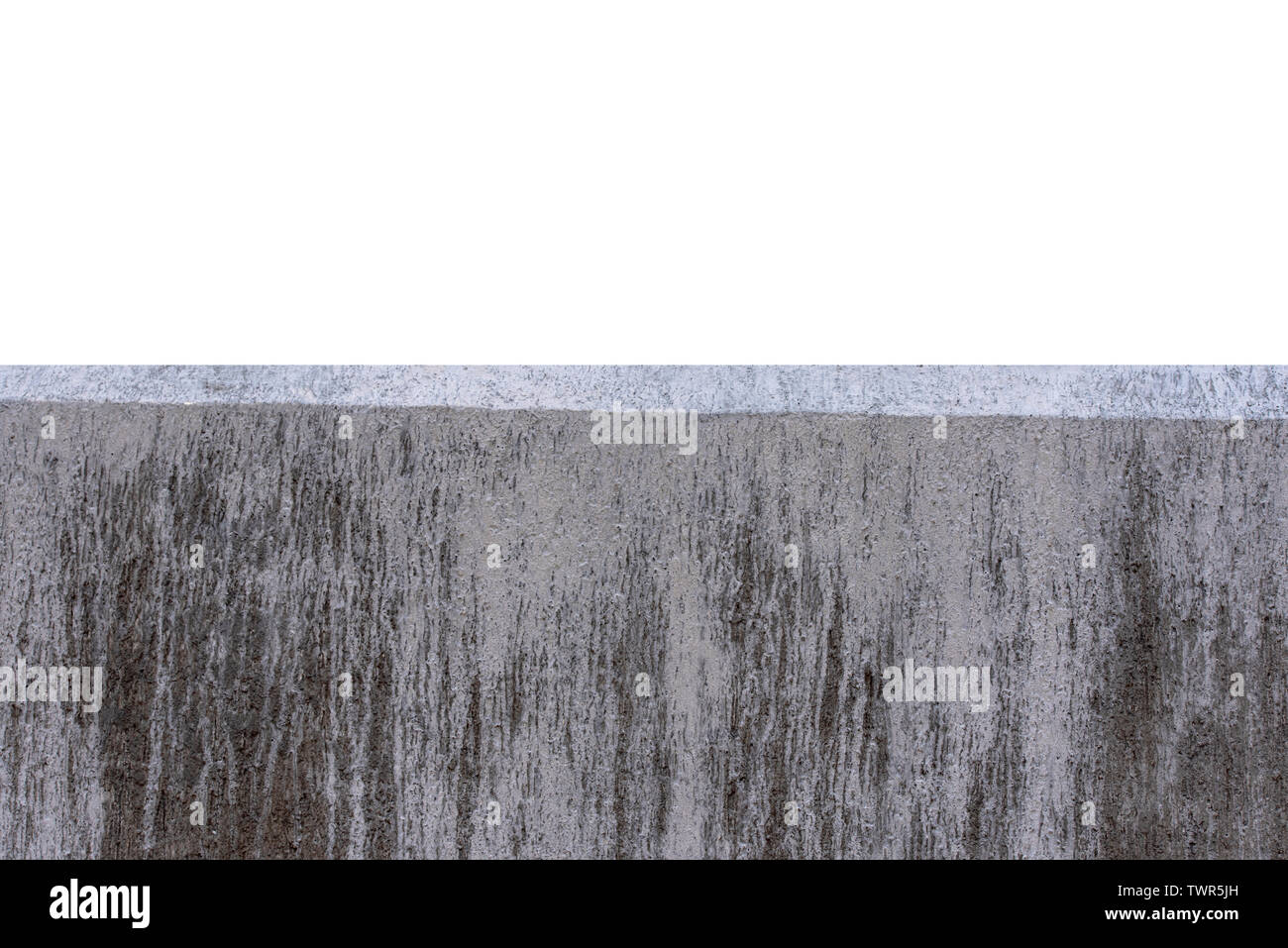 Part of Concrete Wall isolated on white Background Stock Photo - Alamy