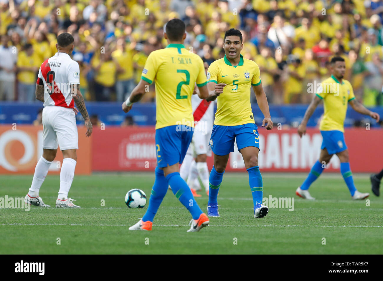 SÃO PAULO, SP - 22.06.2019: PERU VS. BRAZIL - Casemiro during a match ...
