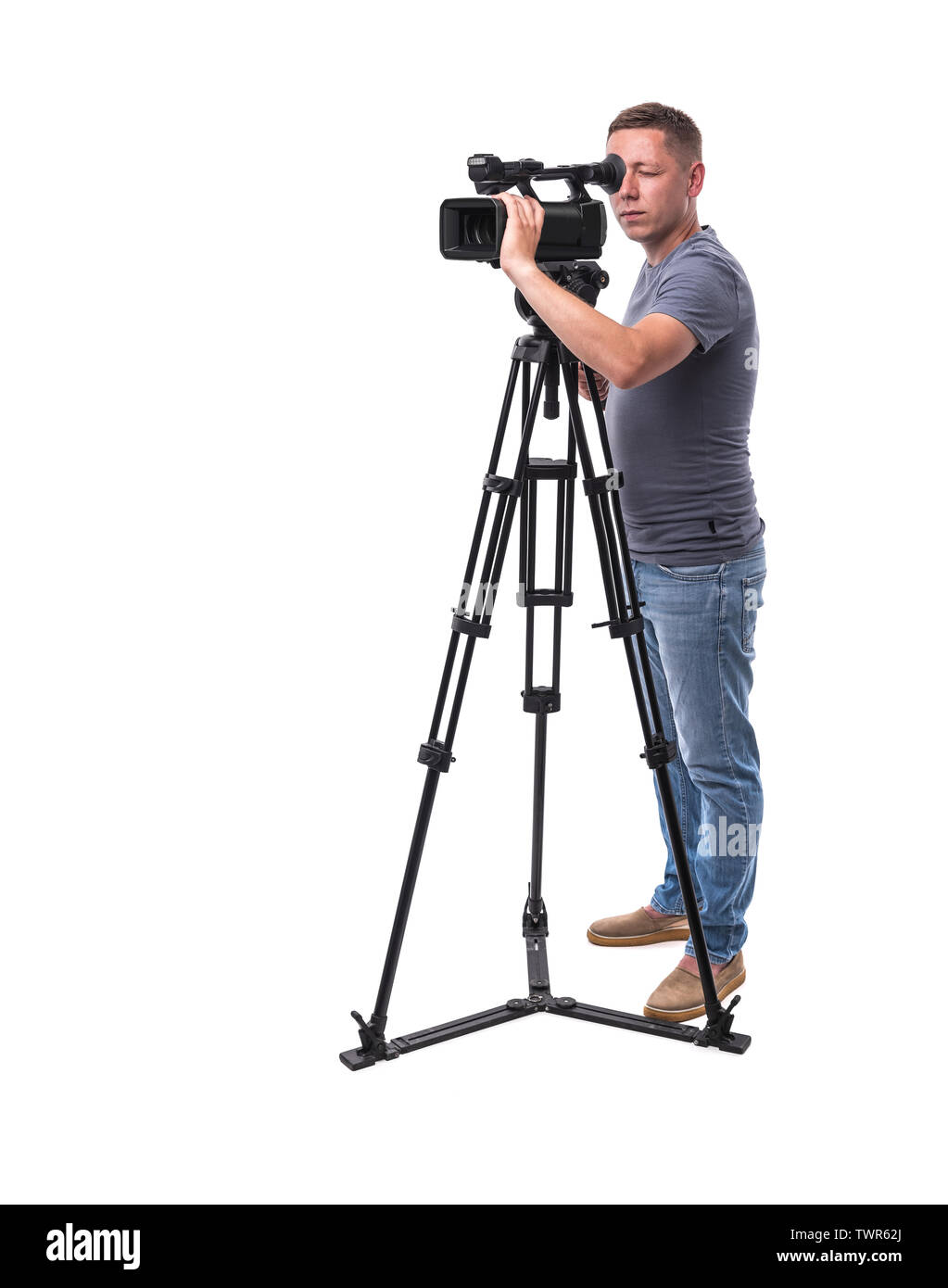 A television camera operator Cut Out Stock Images & Pictures - Alamy