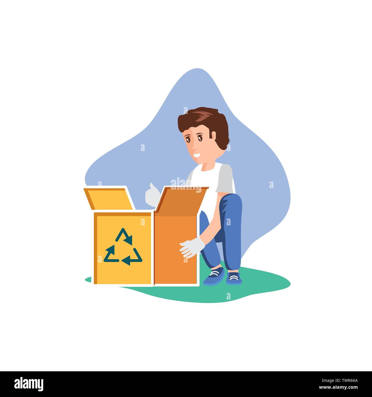 Recycle box and avatar man design, Ecology eco save green natural ...