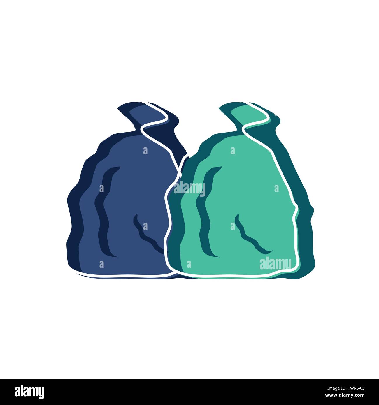 Trash bag design, Garbage recycle ecology eco save and environment ...