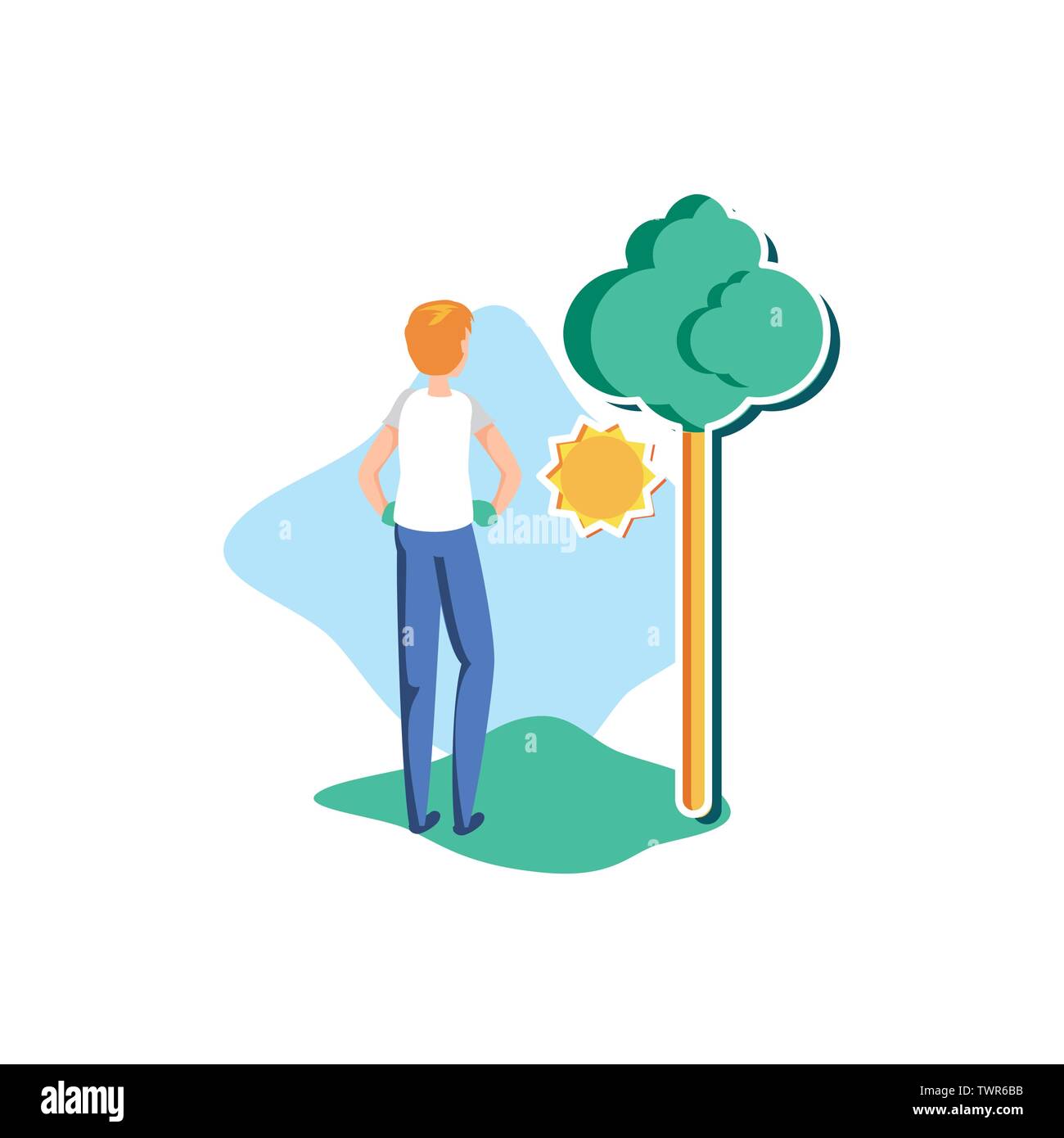 Tree and avatar man design, Nature plant summer season environment ...