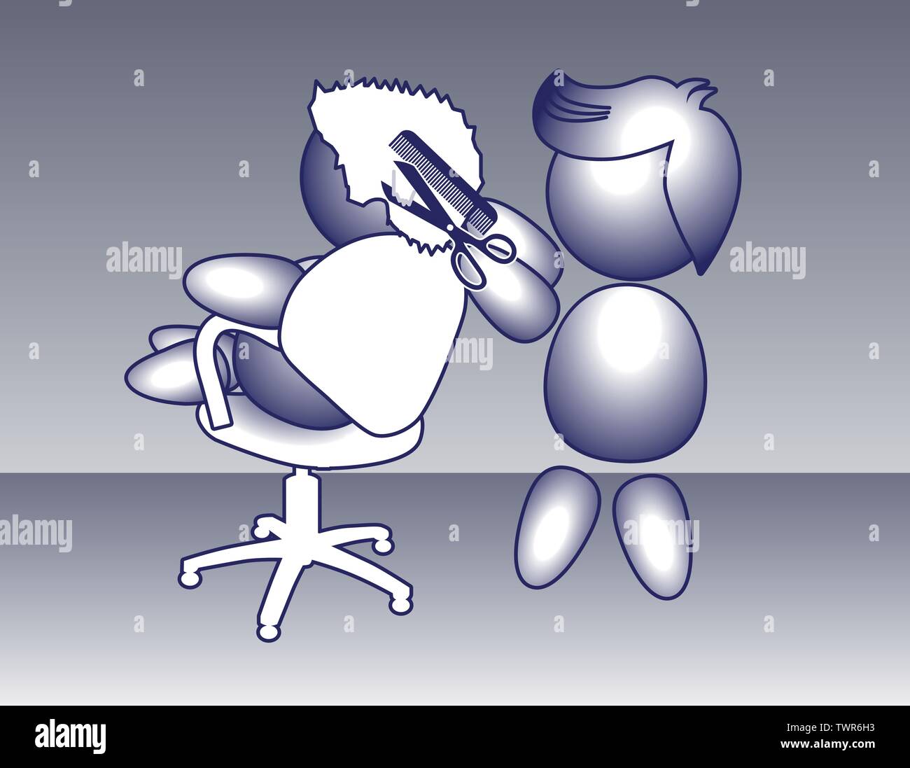 Man with short haircut Stock Vector Images - Alamy