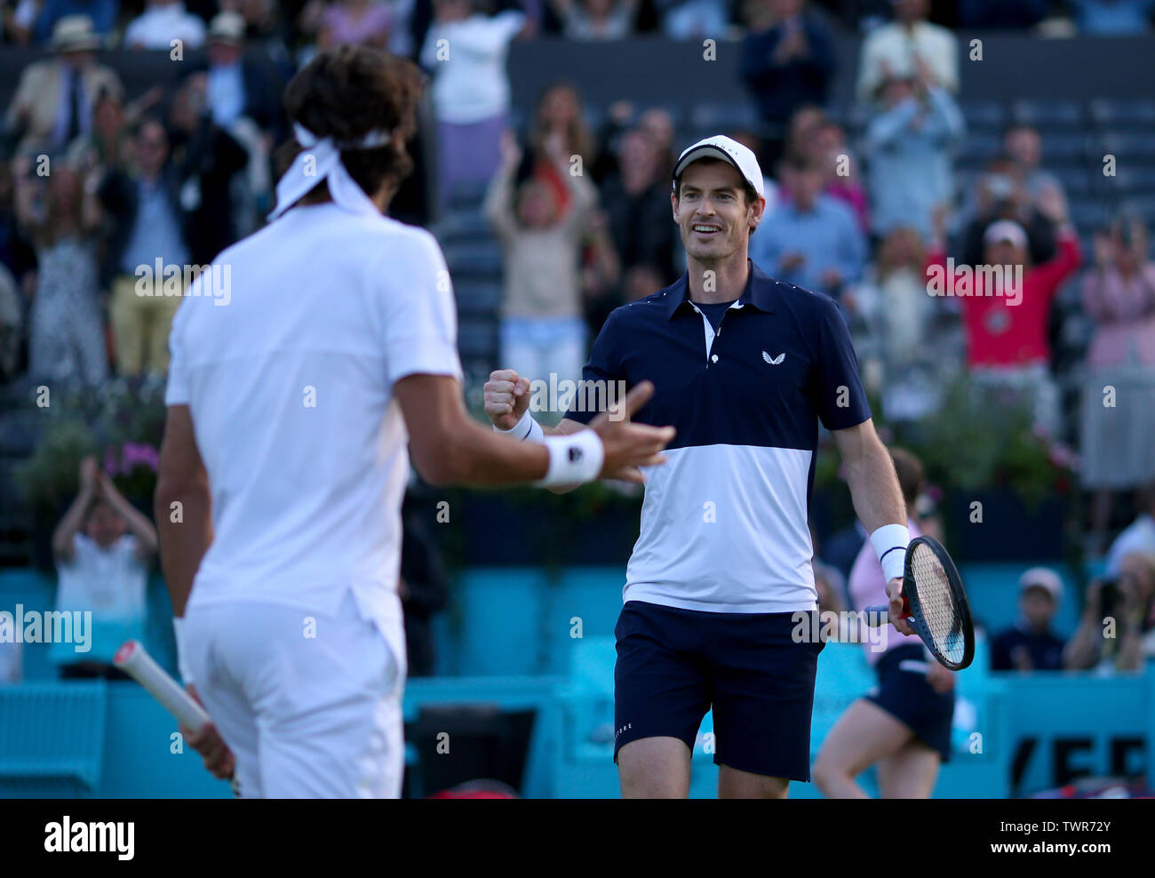 Andy Murray and Feliciano Lopez celebrate winning Men's Doubles Semi ...
