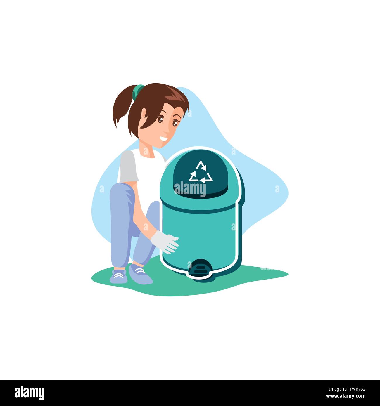 Avatar woman with trash design, Garbage recycle ecology eco save and ...