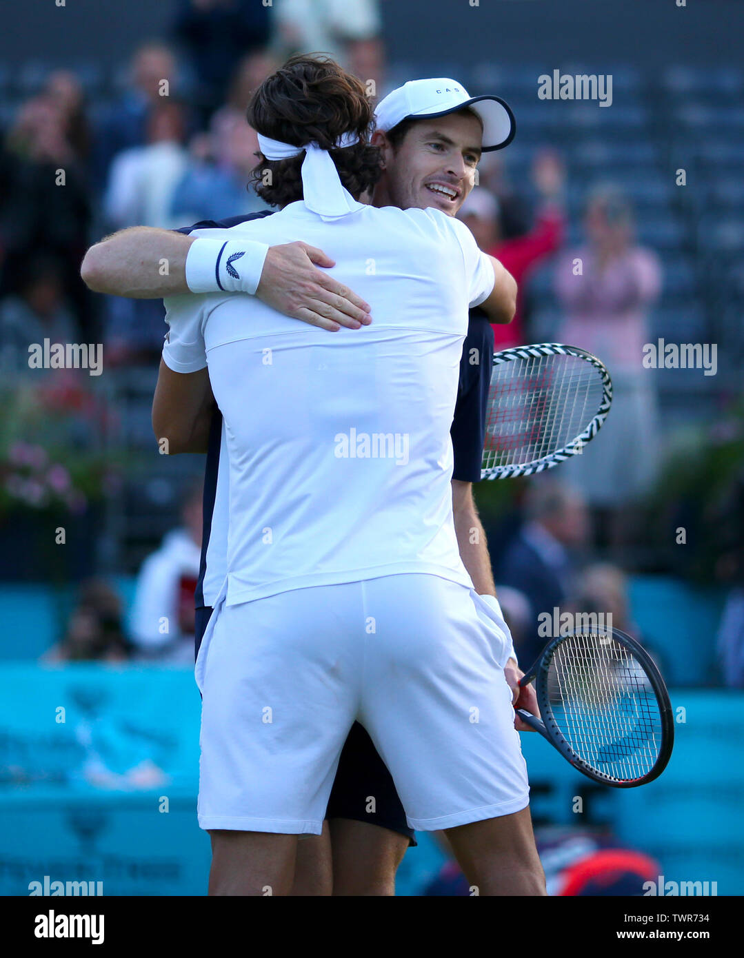 Andy Murray and Feliciano Lopez celebrate winning Men's Doubles Semi ...