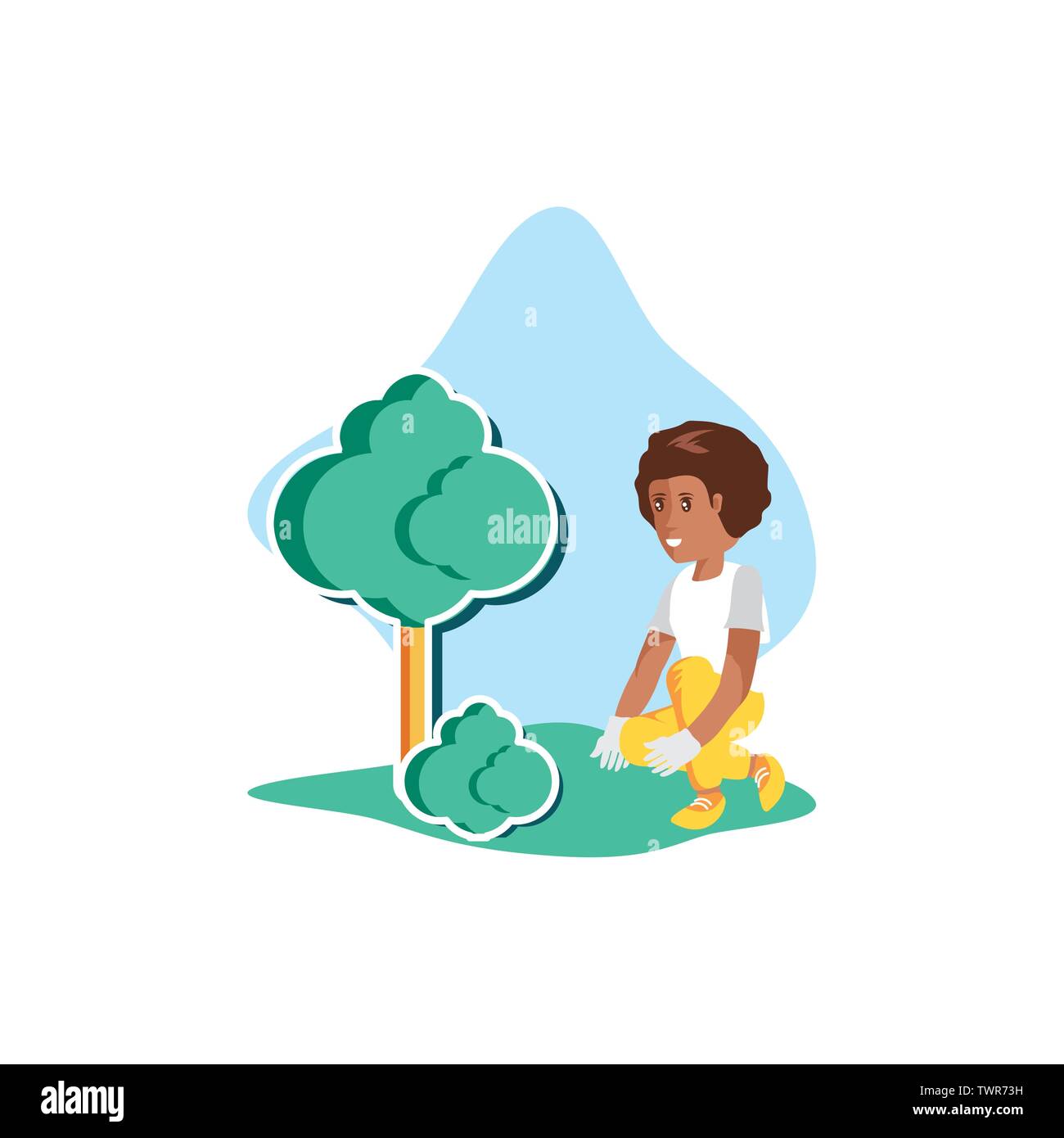 Woman avatar planting tree design, Sustainability eco friendly green ...